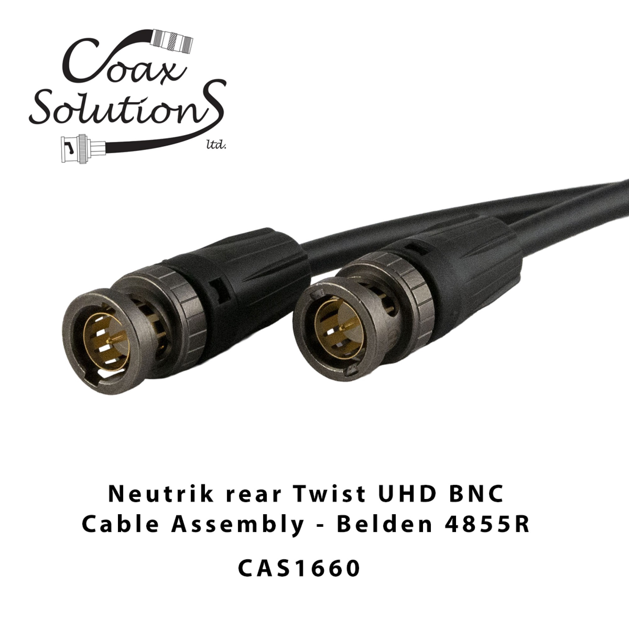 Neutrik rear Twist UHD BNC Cable Assembly - Belden 4855R