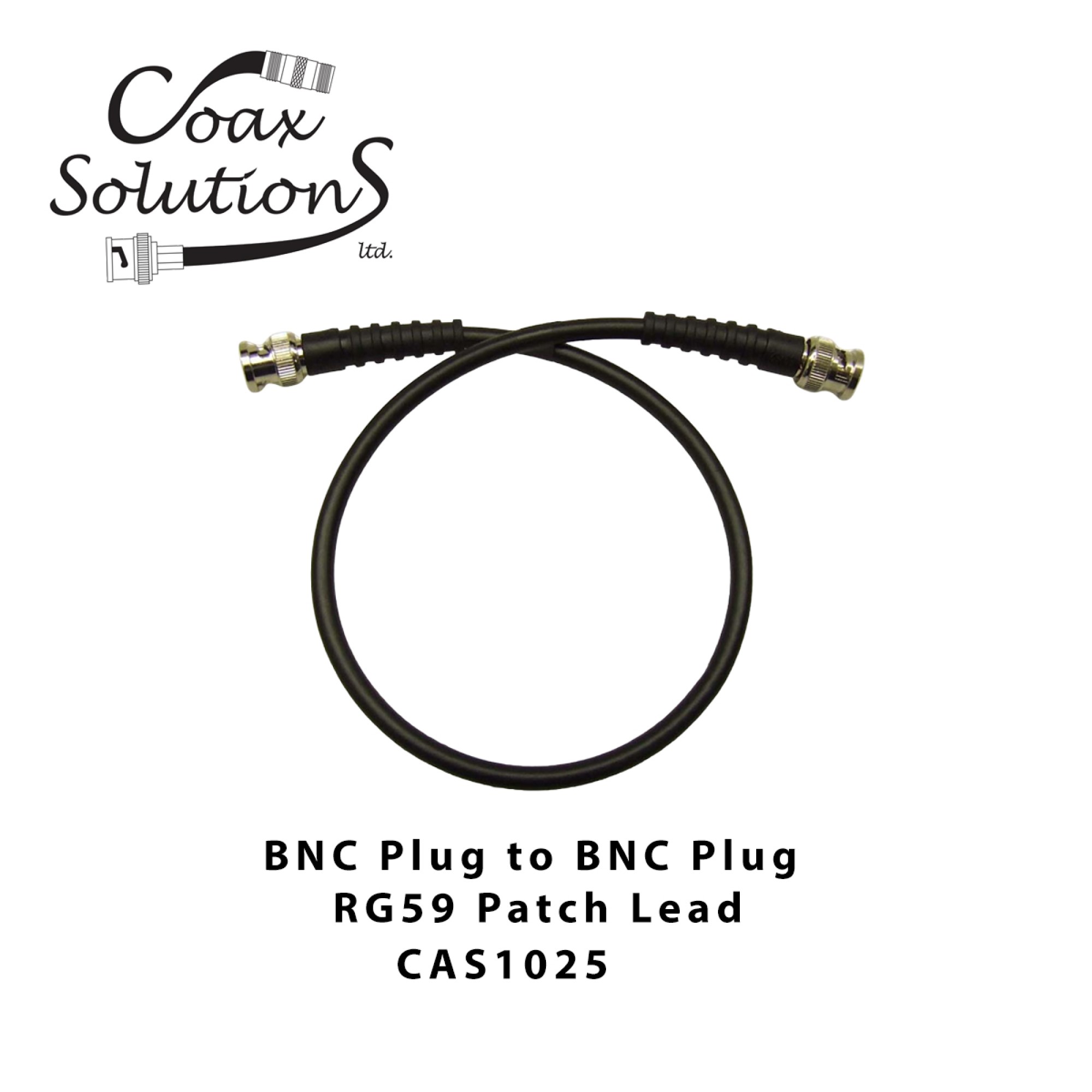 BNC Plug to BNC Plug RG59 patch lead - CAS1025