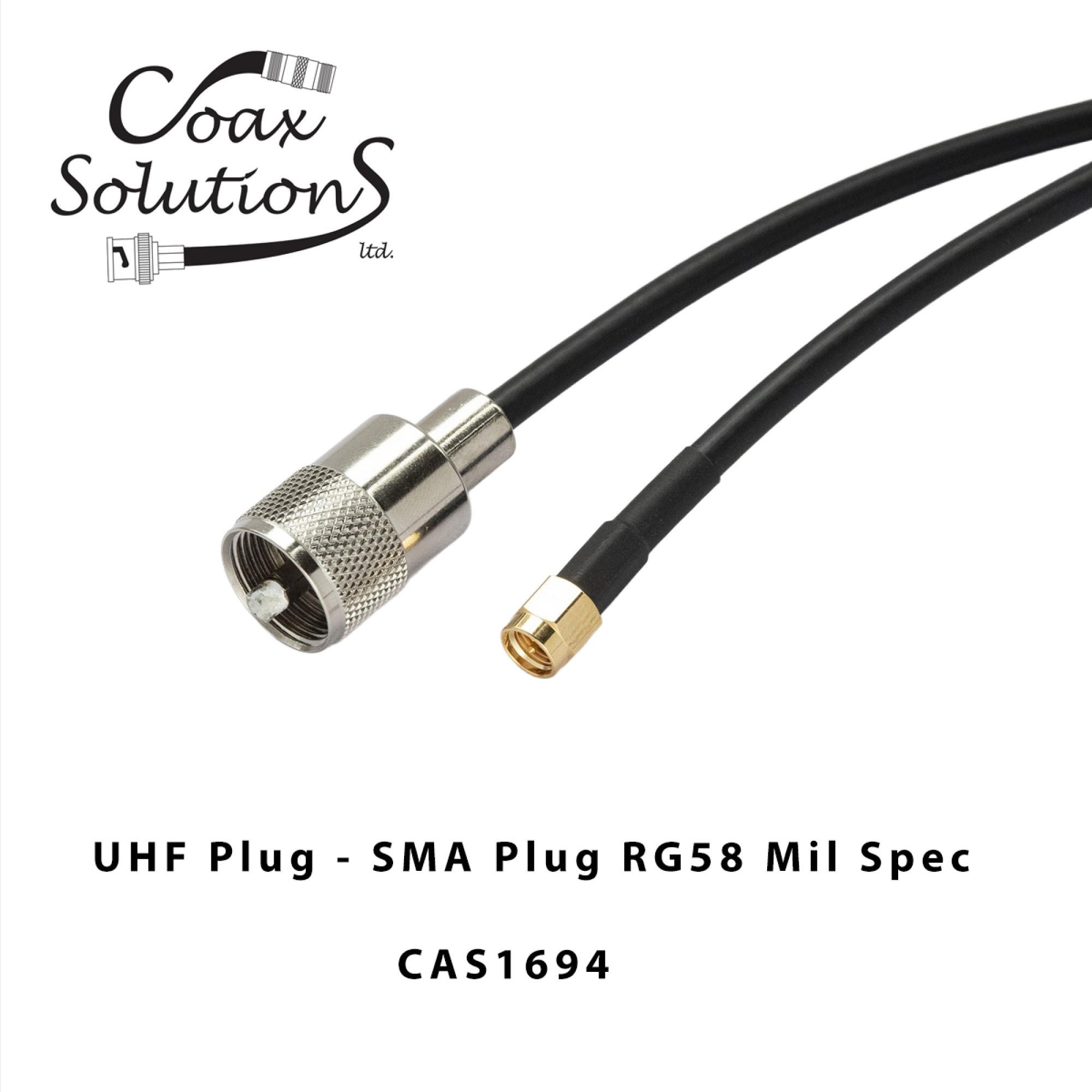 UHF Plug (PL259) to SMA Plug RG58(Mil) Patch lead