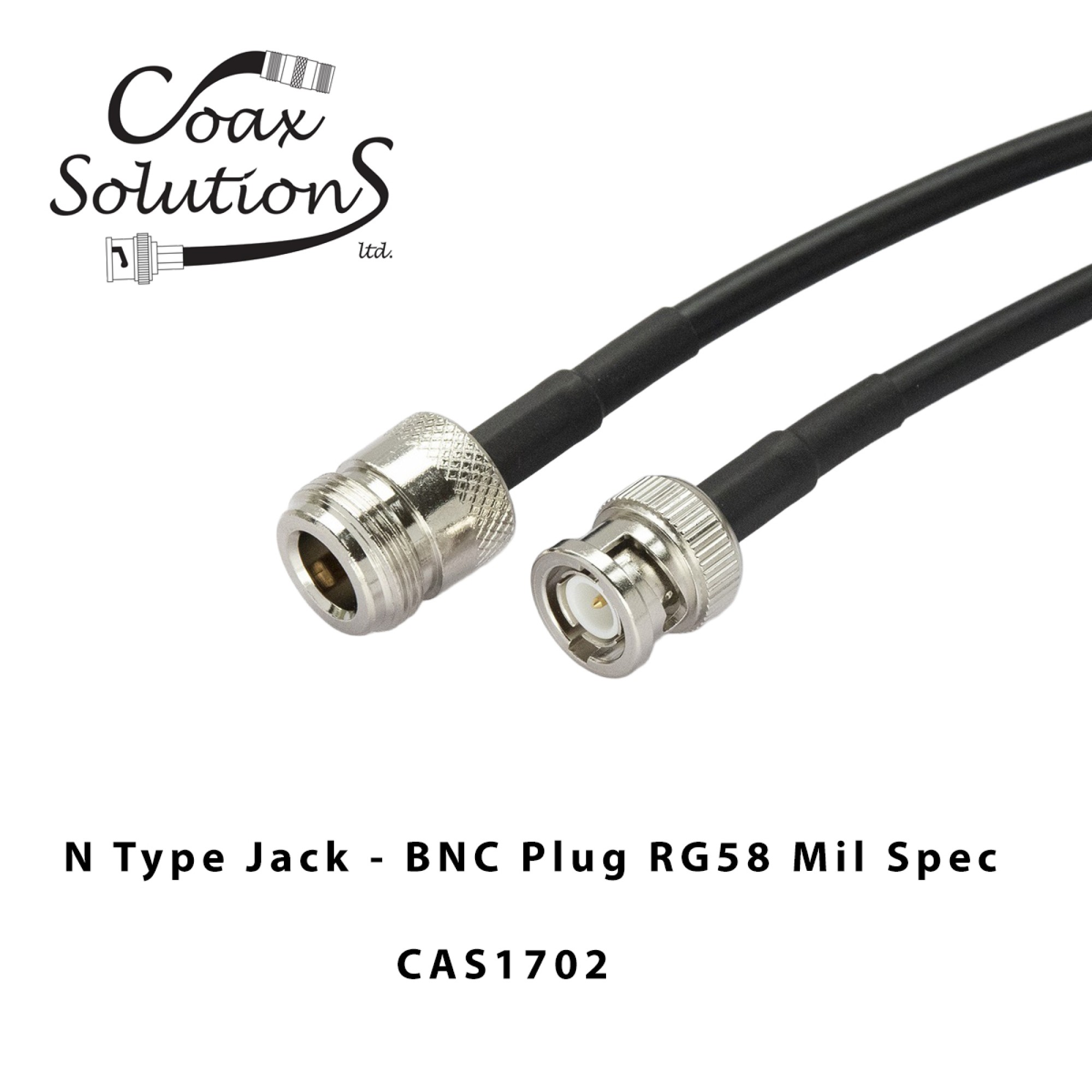 N Jack to BNC Plug RG58(Mil) Patch lead