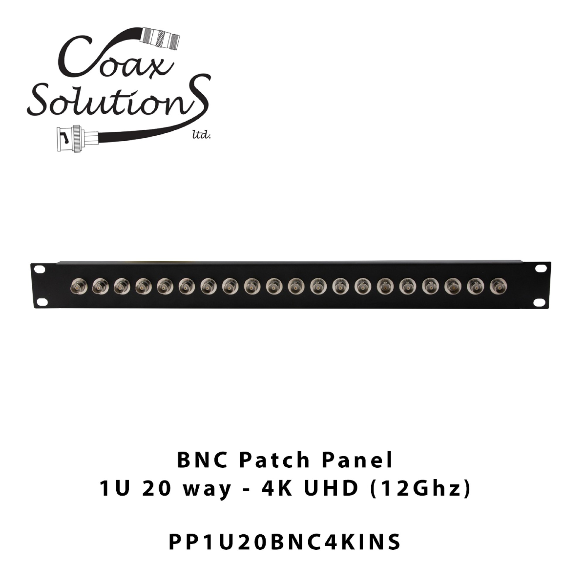 BNC Patch Panel-1U 20 port- 4K UHD BNC