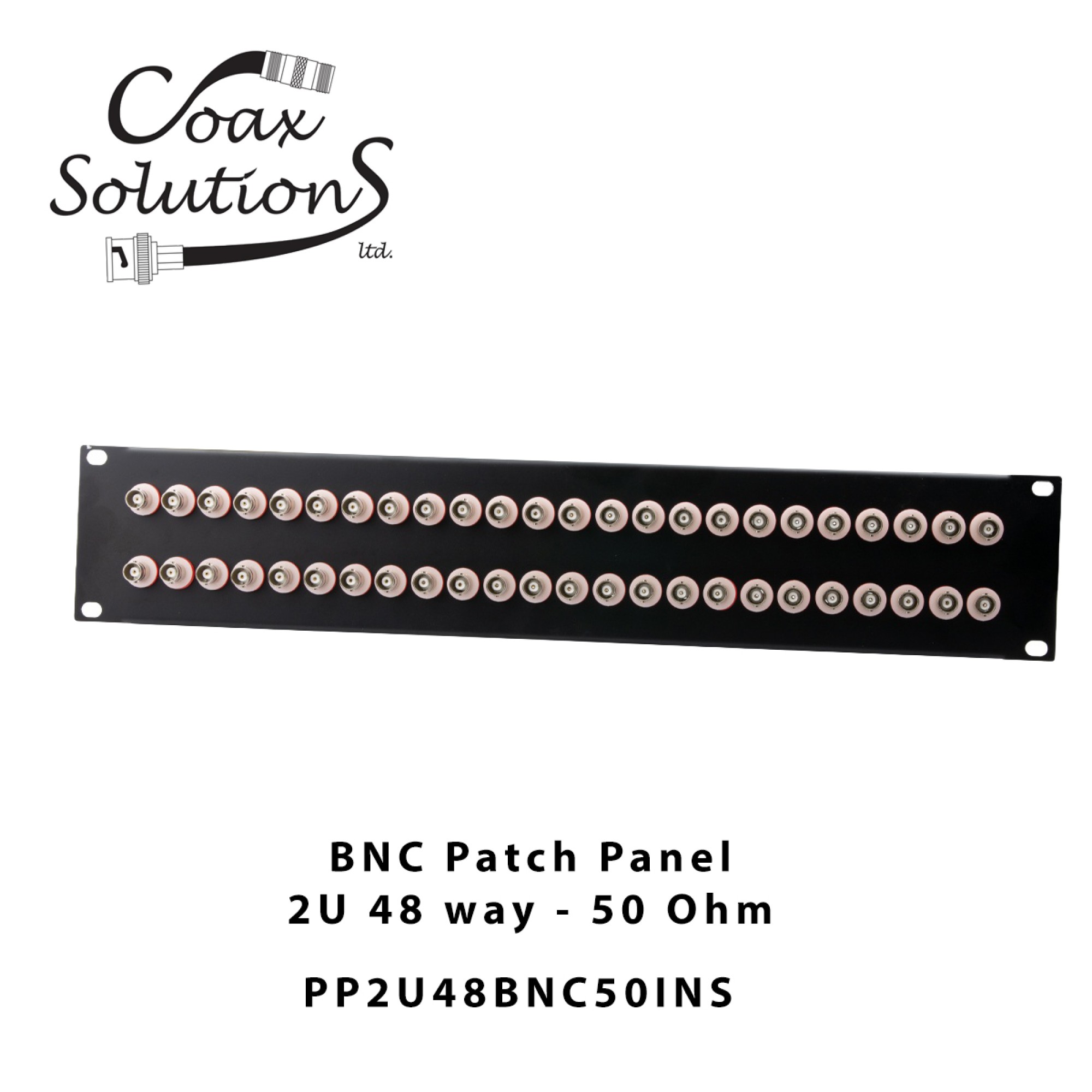 BNC Patch Panel 2U 48 port - BNC 50 Ohm