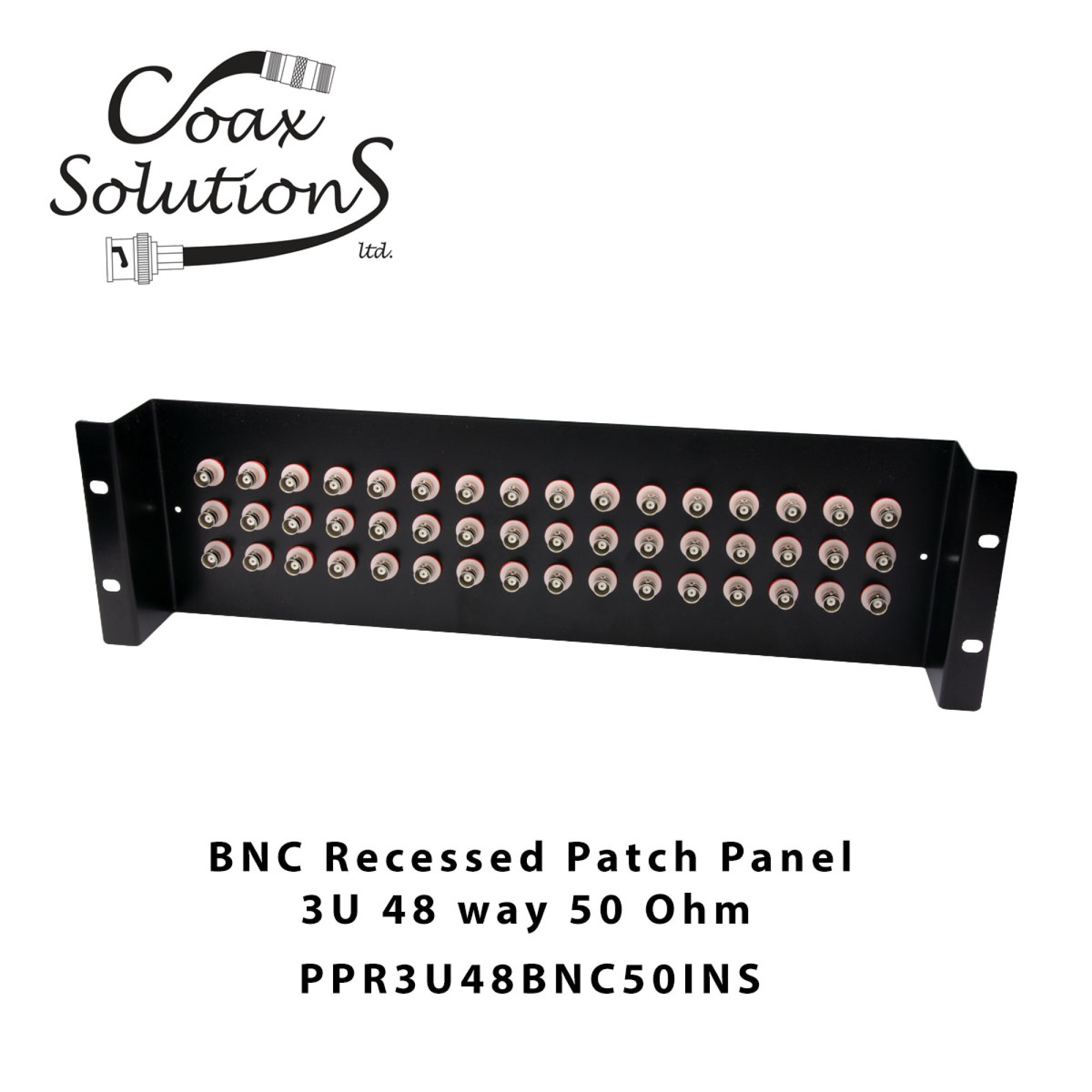 Recessed Patch Panel 3U - 50 Ohm Insulated BNC